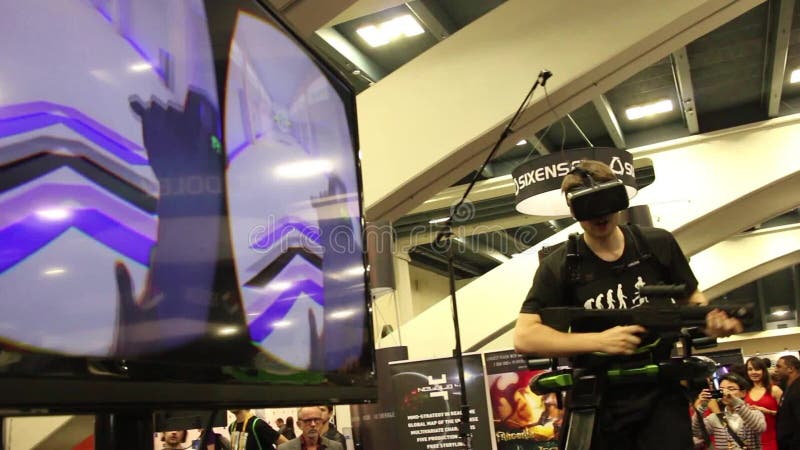 Virtual Reality Gaming Technology: Motion Capture Demonstration Stock ...