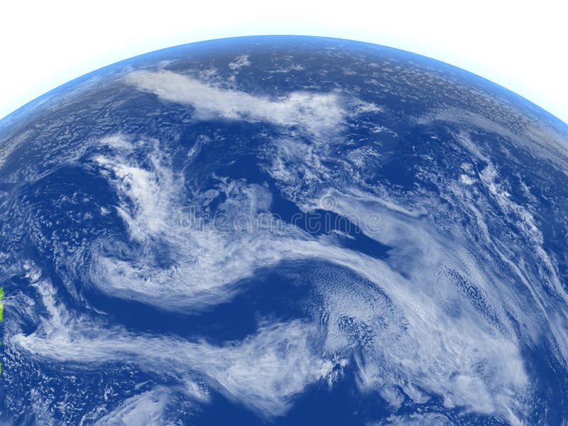 Océano Pacífico En La Tierra Del Planeta Stock de ilustración ...