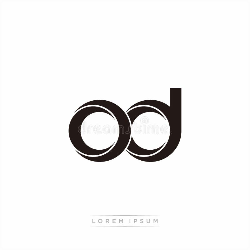Od Initial Letter Split Lowercase Modern Monogram Linked Outline ...