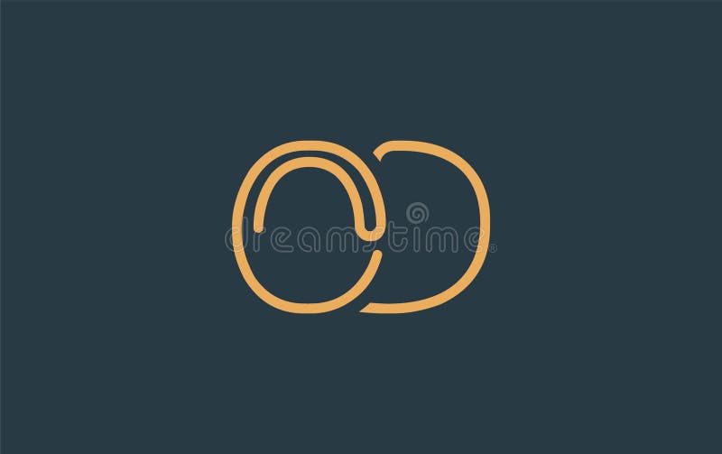 OD Minimalistic Line Art Logo Design with Abstract Lettering Stock ...