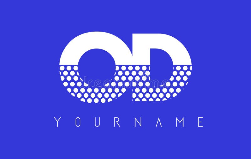 OD O D Dotted Letter Logo Design with Blue Background. Stock Vector ...