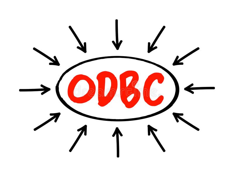 ODBC - Open Database Connectivity Acronym Text with Arrows, Technology ...