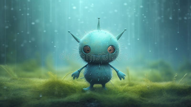 An Alien Creature in a Foreign Planet Setting. Stock Illustration ...