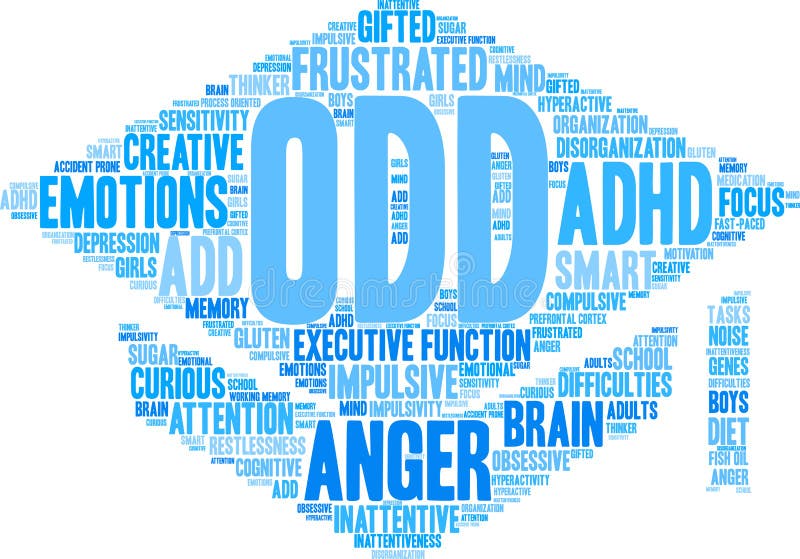 ODD Word Cloud illustration de vecteur. Illustration of cerveau - 103137414