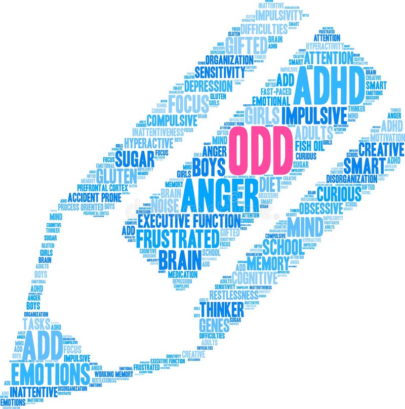 ODD Word Cloud stock illustration. Illustration of compulsive - 103137625