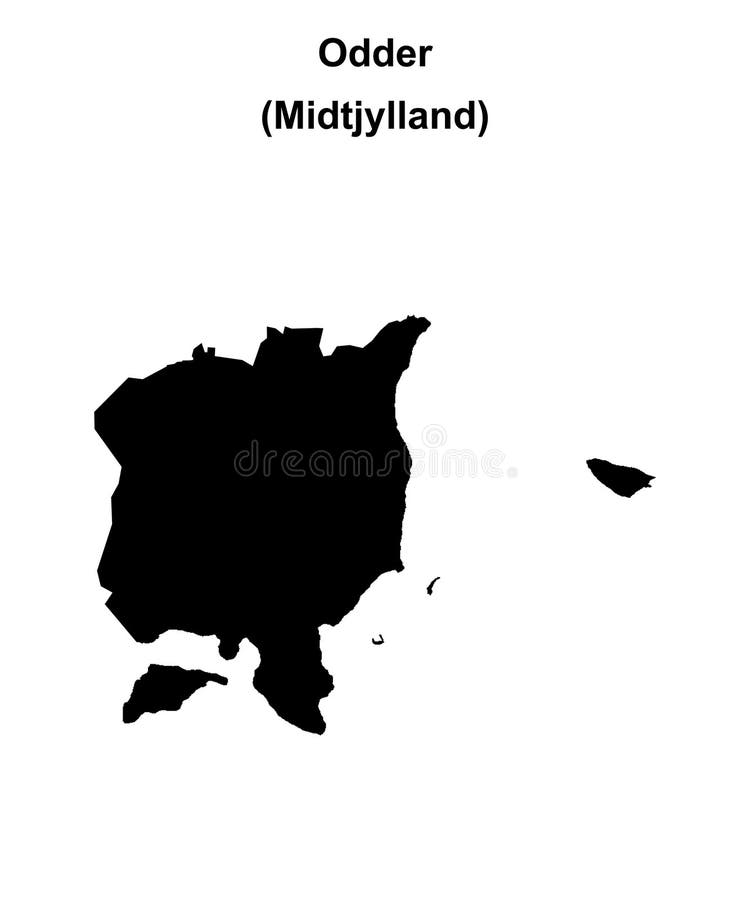 Odder outline map stock vector. Illustration of vector - 371640246