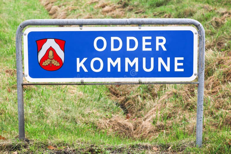 Odder Municipality Road Sign Stock Image - Image of travel, sign: 103426219