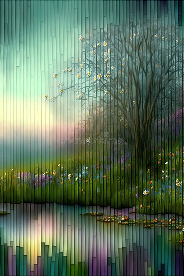 Ode To Spring in a Tapestry Stock Illustration - Illustration of ...