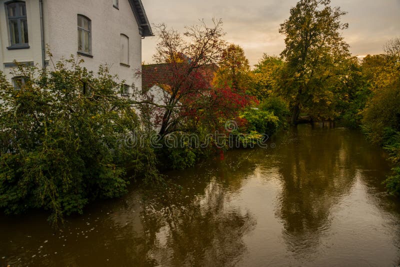 Odense, Denmark: Beautiful Old Buildings by the River in Odense Stock ...