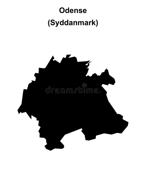 Odense outline map stock illustration. Illustration of geography ...