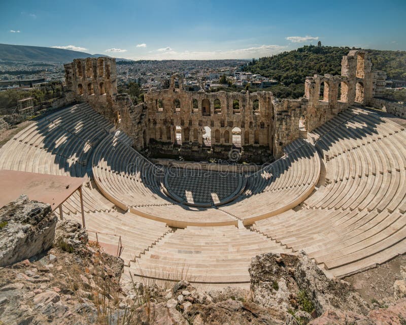 Odeon of Herodes Atticus, Acropolis of Athens Editorial Photo - Image ...