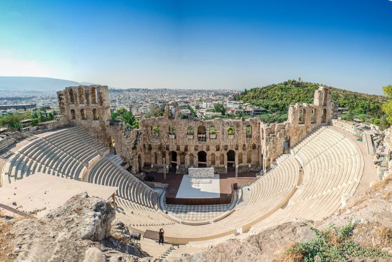 Odeon of Herodes Atticus, Acropolis Greece Stock Image - Image of ...