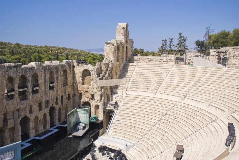 Odeon of Herodes Atticus, Acropolis of Athens Stock Photo - Image of ...