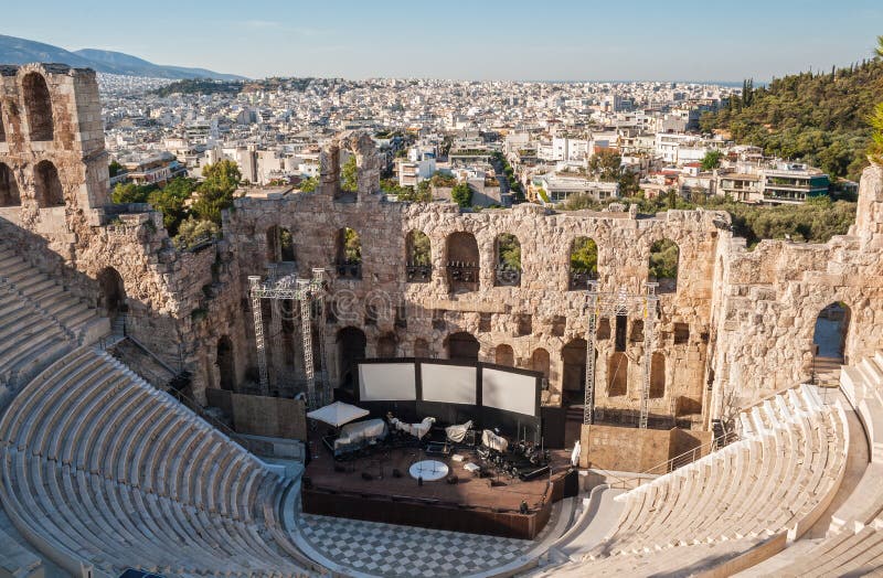 Odeon of Herodes Atticus stock photo. Image of classical - 174413598