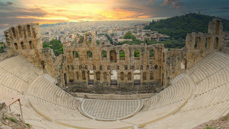Odeon of Herodes Atticus stock image. Image of atticus - 198447637