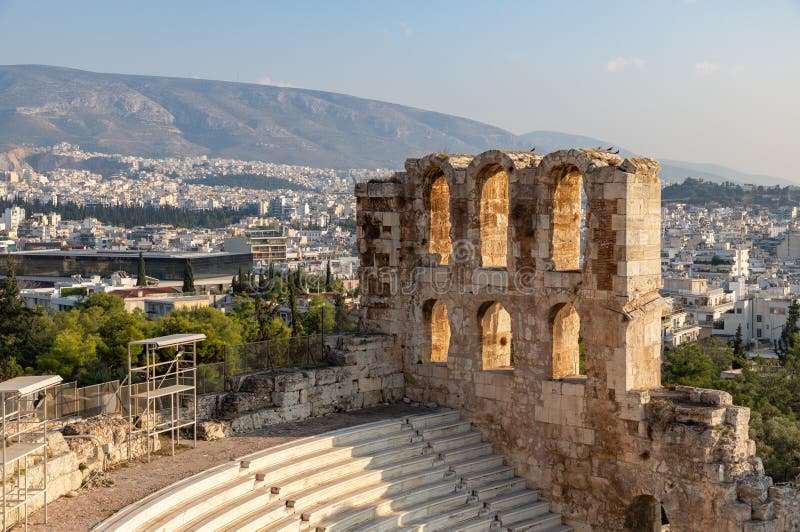 Odeon of Herodes Atticus stock image. Image of atticus - 267441583