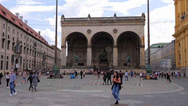 Odeon Square in Munich - MUNICH, GERMANY - JUNE 03, 2021 Editorial ...