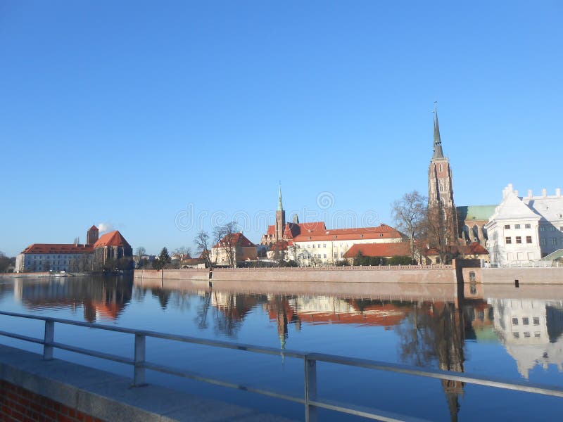 Oder River Panorama, Wroclaw Stock Photo - Image of house, church: 84769332