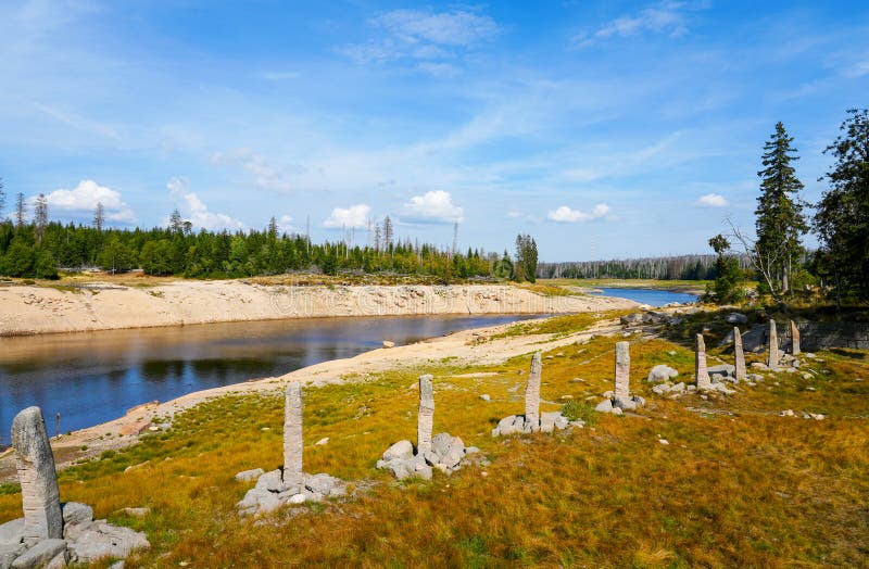 Oderteich Dam in the Harz Mountains, Near Braunlage. Landscape at the ...