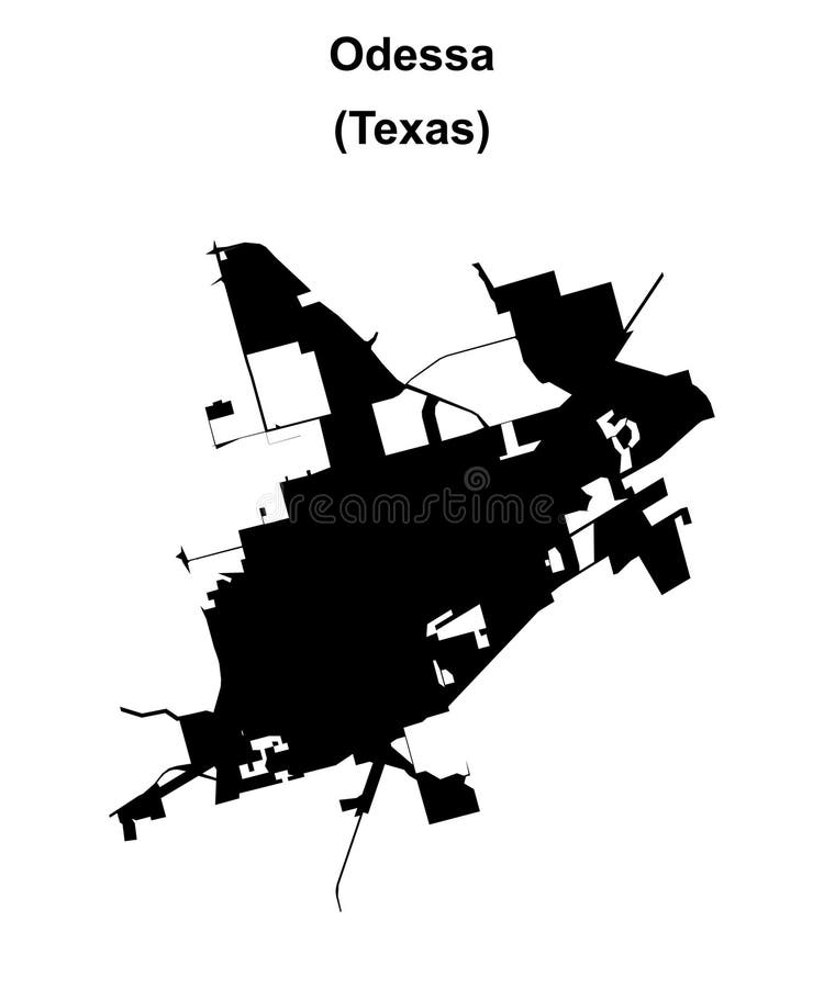 Odessa outline map stock vector. Illustration of design - 357647873