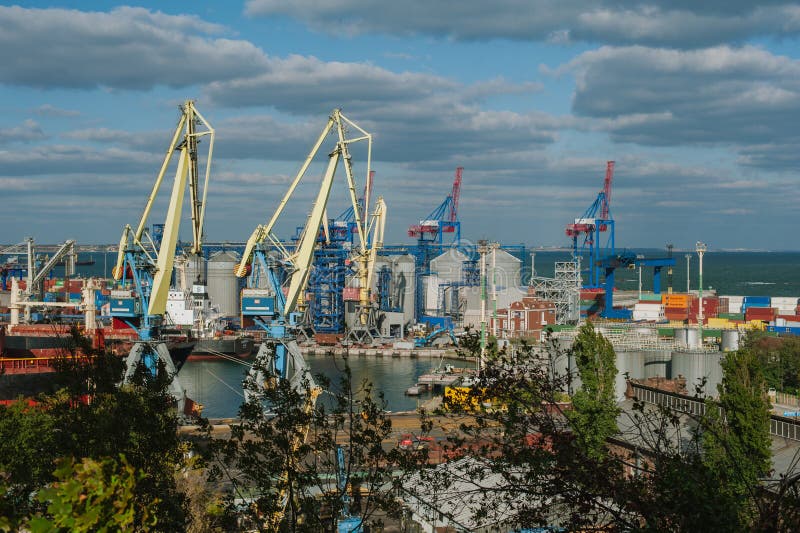 Odessa sea port editorial photography. Image of shipping - 79178857