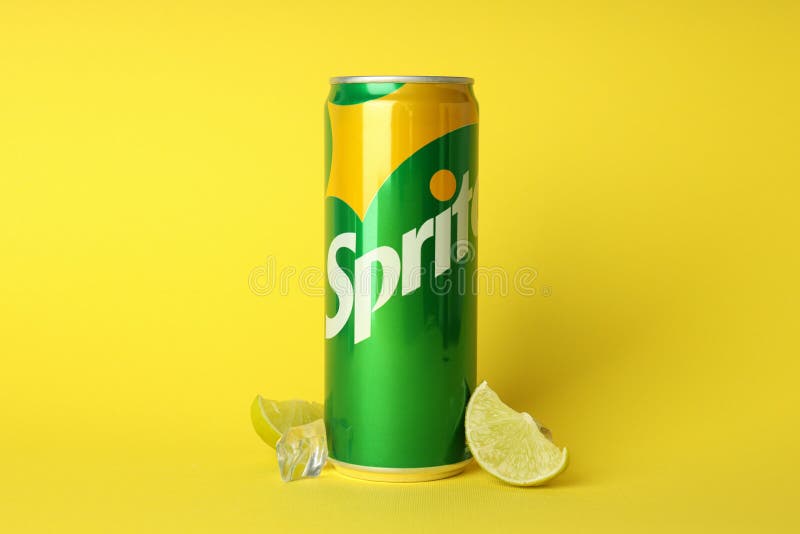 Odessa, Ukraine - September 23, 2021: Sprite Can on Yellow Background ...