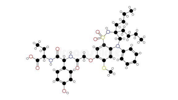 Odevixibat Molecule, Structural Chemical Formula, Ball-and-stick Model ...