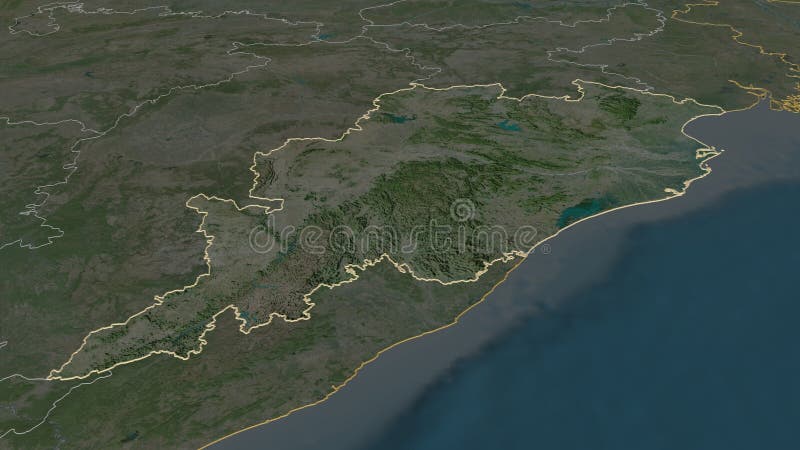 Odisha, India - Outlined. Satellite Stock Illustration - Illustration ...
