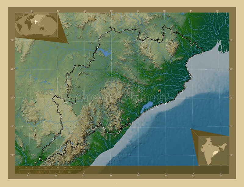 Odisha, India. Physical. Capital Stock Illustration - Illustration of ...