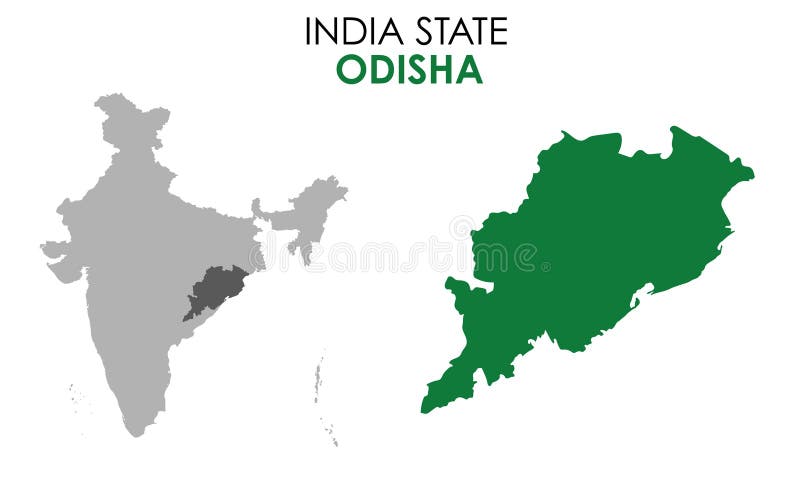 Odisha Map of Indian State. Odisha Map Vector Illustration Stock Vector ...