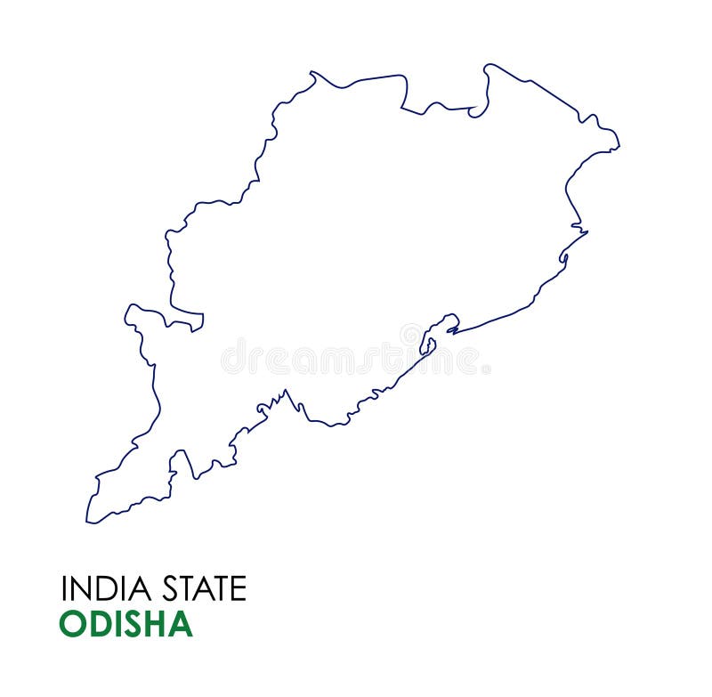 Odisha Map of Indian State. Odisha Map Vector Illustration Stock Vector ...