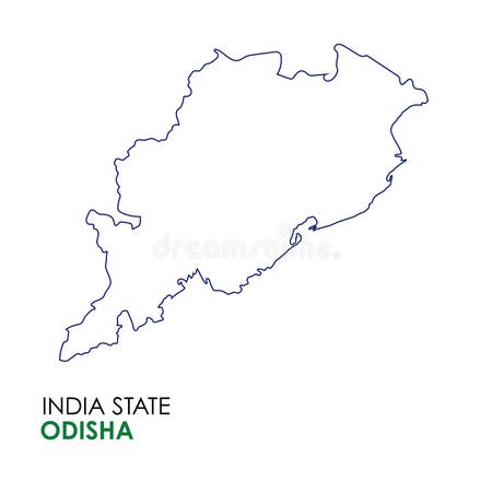 Odisha Map of Indian State. Odisha Map Vector Illustration Stock Vector ...