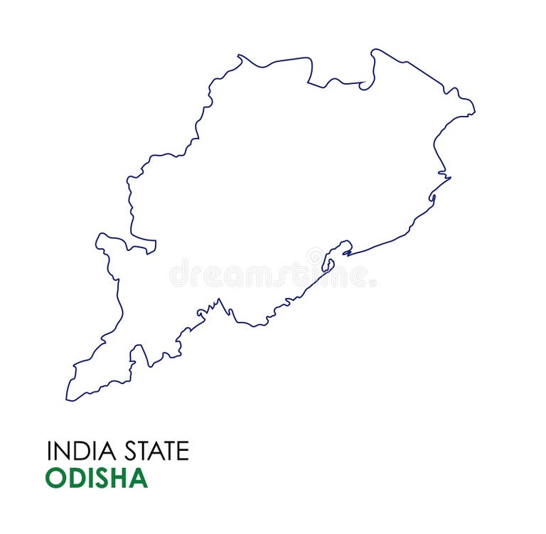 Odisha Map of Indian State. Odisha Map Vector Illustration Stock Vector ...