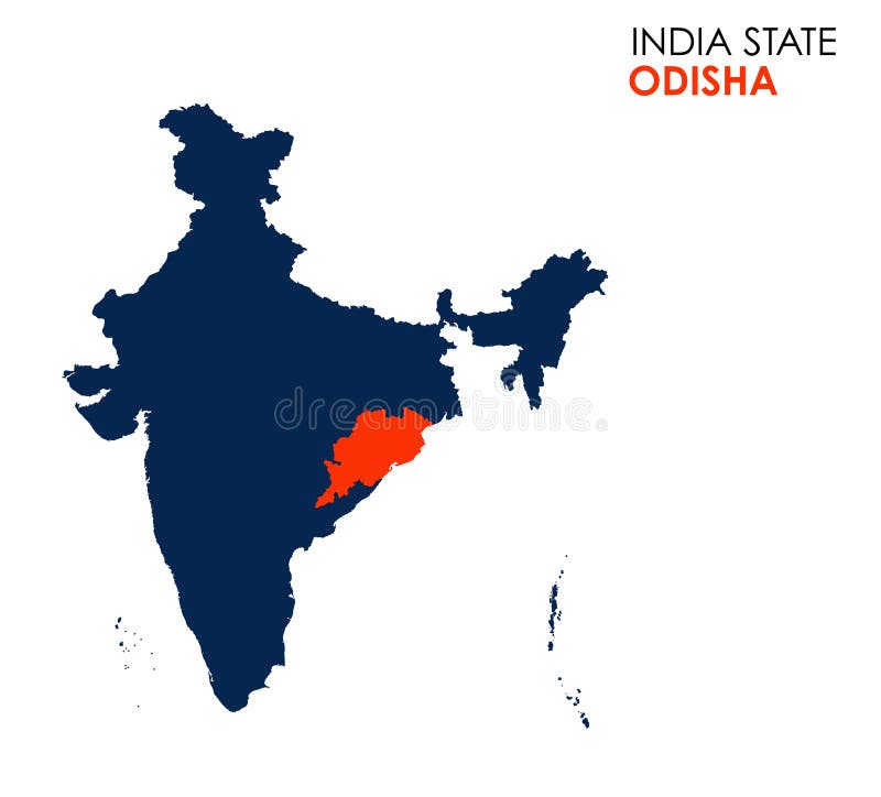 Odisha Map of Indian State. Odisha Map Vector Illustration Stock Vector ...
