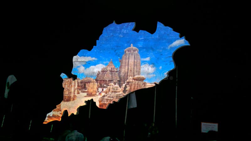 Odisha Monuments Inside the Map Editorial Stock Image - Image of light ...