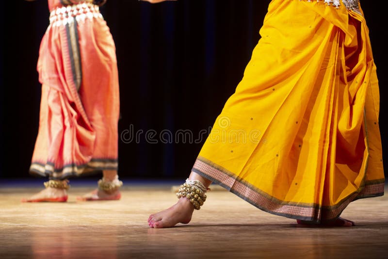 Odissi Dancers Performing at Stage. Indian Dance Culture Stock Image ...