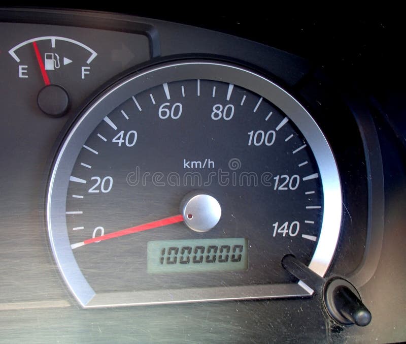 Odometer Showing One Million 1000000 Km Mileage Stock Image - Image of ...