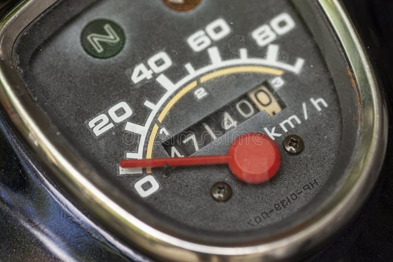 Odometer Of A Vintage Motorcycle 2 Stock Image - Image of gauge ...