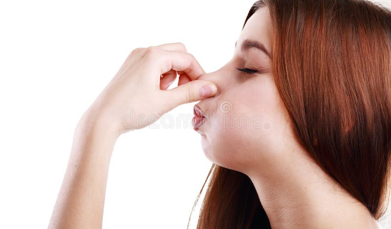 Odorare qualcosa che puzza immagine stock. Immagine di tenuta - 38784555