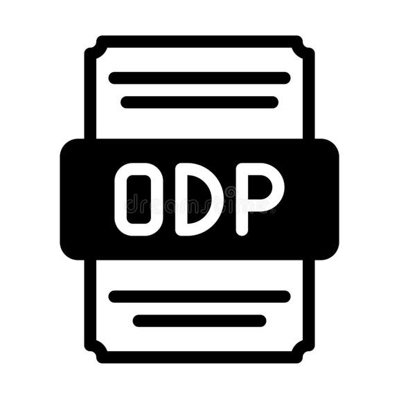 Odp Spreadsheet File Icon with Black Fill Design. Vector Illustration ...