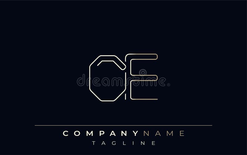 OE Abstract Line Style Logo Stock Vector - Illustration of graphic ...