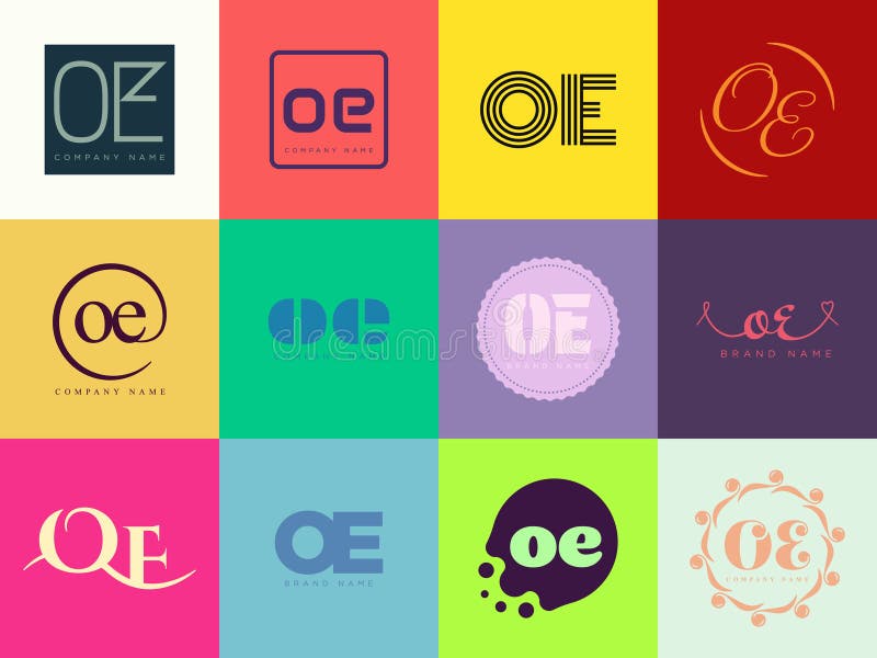 OE Logo Company Template. Letter O and E Logotype Stock Illustration ...