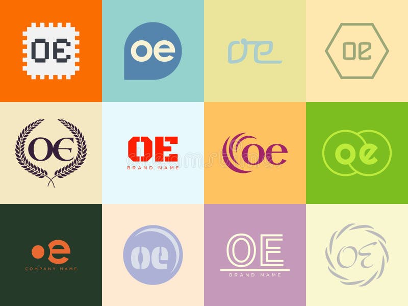 OE Logo Company Template. Letter O and E Logotype Stock Illustration ...