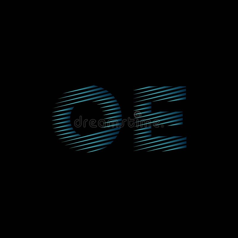OE Monogram Lines Style Blue Light Vector Stock Vector - Illustration ...