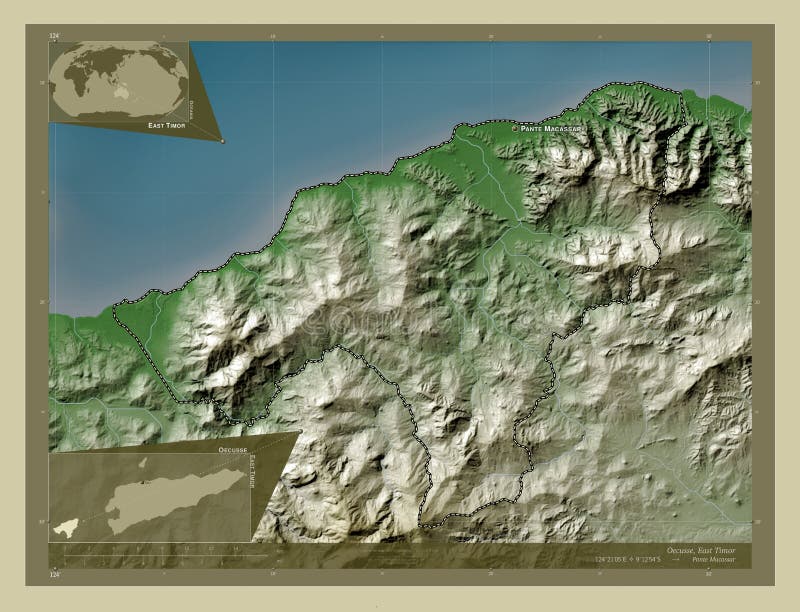 Oecusse, East Timor. Wiki. Labelled Points of Cities Stock Illustration ... Oecusse, East Timor. Wiki. Labelled Points of Cities Stock Illustration ...