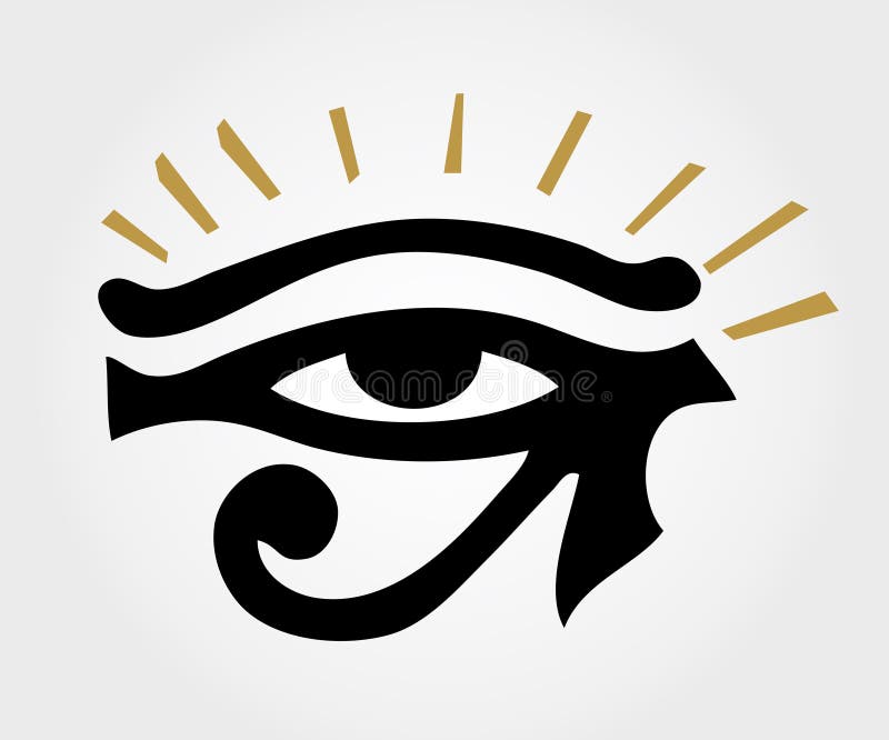Le Vintage D'or D'oeil De Horus Sur Le Papyrus Avec Le Soleil De Ra ...