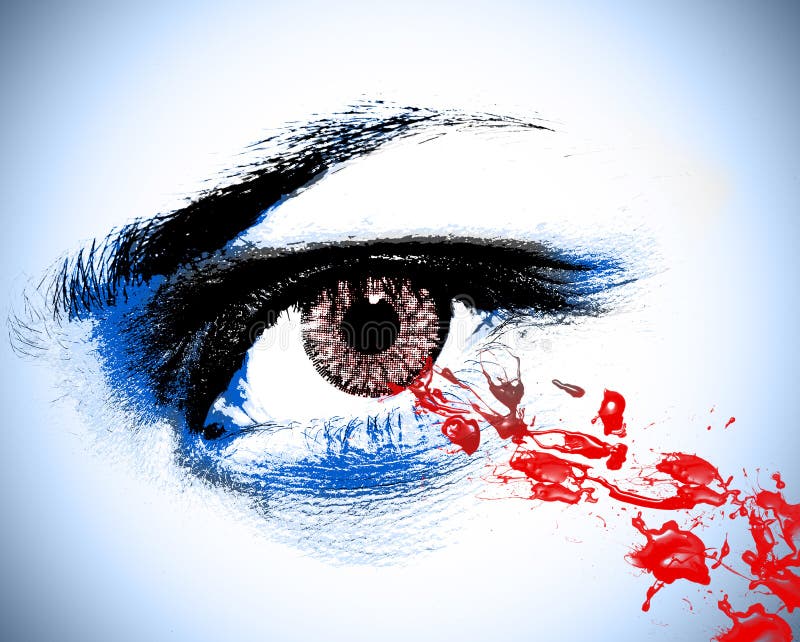 Tache de sang à l'œil photo stock. Image of pupille, égoutture - 21991422