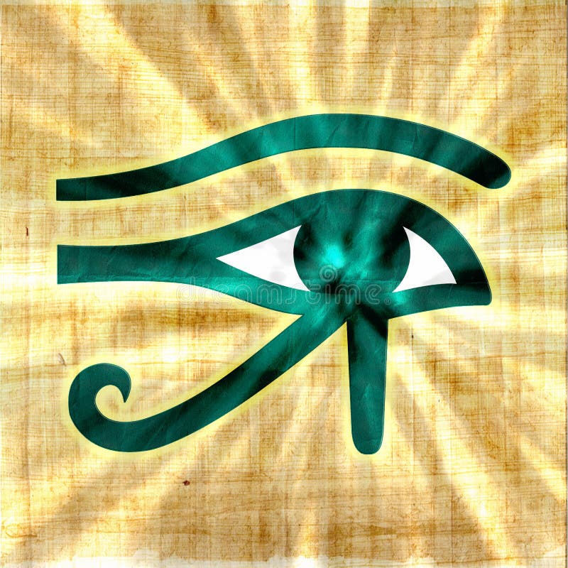 Oeil De Horus Rougeoyant Sur Le Papyrus Photo stock - Image du papyrus ...