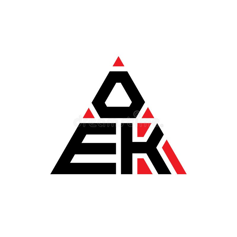 OEK Triangle Letter Logo Design with Triangle Shape. OEK Triangle Logo ...