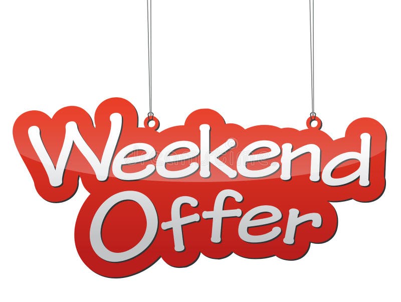 Fin De Semana Ofrecer Una Etiqueta De Cinta Redonda Aislada. Anuncio De ...